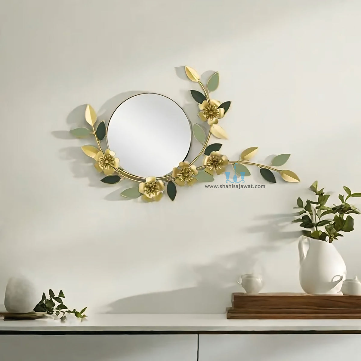 Bewitching Floral Veil Wall Mirror