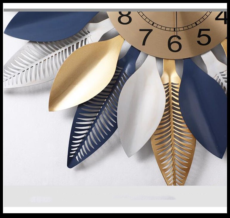 Regal Golden And Blue Wrought Iron Wall Clocks