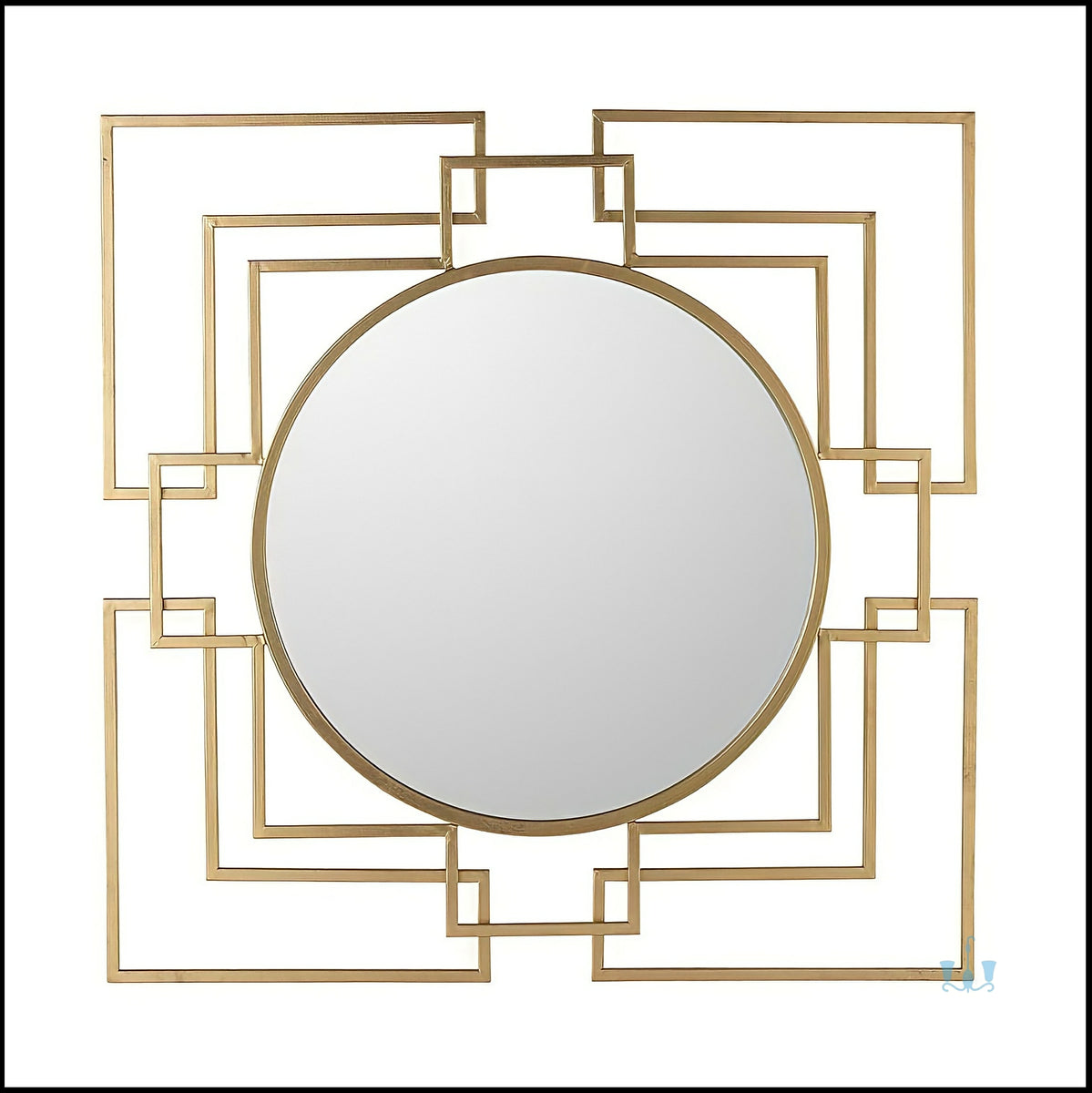 Resplendent Gold Square Wall Mirror