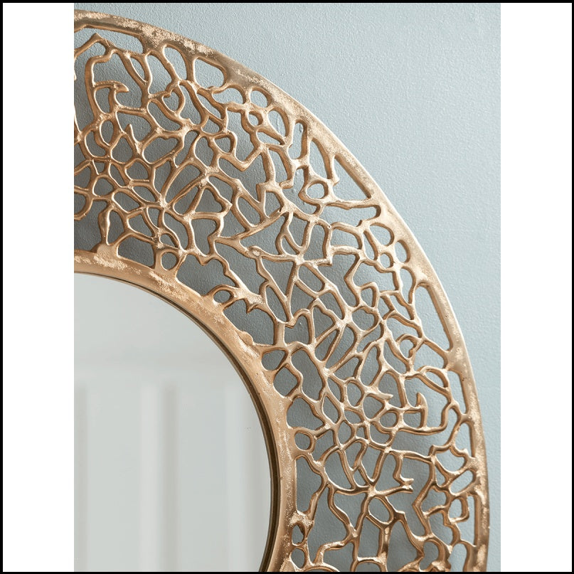 Opulent Gold Coral Wall Mirror